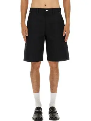 Gucci Gg Jacquard Denim Shorts - Black