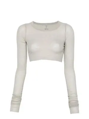 Rick Owens Round Neck Long Sleeve Top - Grey