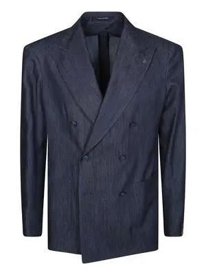 Tagliatore Cotton Double-breasted Jacket - Blu