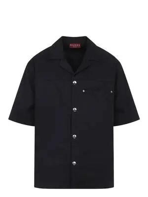 Gucci Gg Jacquard Cotton Shirt - Black
