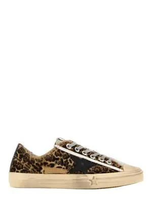 GOLDEN GOOSE V-star 2 Leopard Print Sneakers - Brownleobk