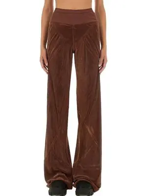 Rick Owens RICK OWENS Bias Cut Viscose Silk Blend Trousers Brown