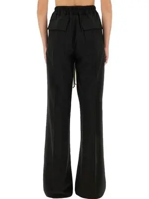 Rick Owens Viscose Blend Track Pants With Drawstring Closure And Welt Pockets - Black