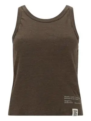 GOLDEN GOOSE Sleeveless Linen Top - Brown