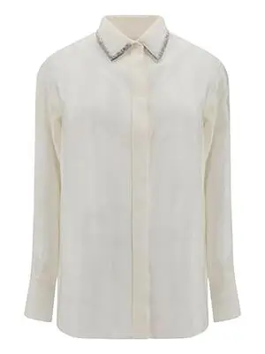 GOLDEN GOOSE Embellished Collar Shirt - Papyrus