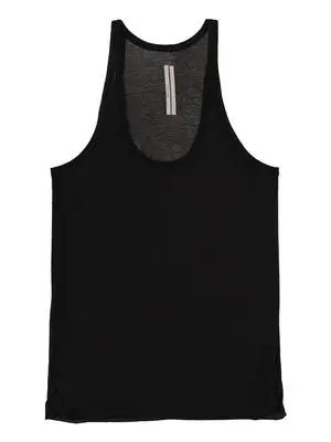 Rick Owens RICK OWENS Plunge Neckline Cotton Tank Top With Raw-Cut Hem Black