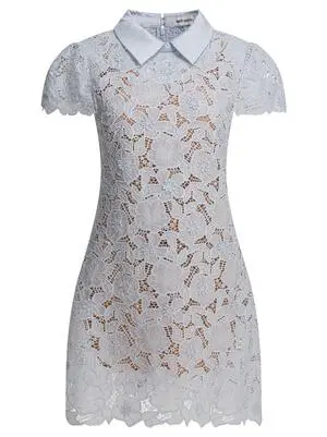 SELF-PORTRAIT Guipure Lace Mini Dress - Blue