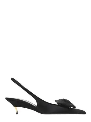 Saint Laurent Dakota Slingback Sandals With Bow Detailing - Black