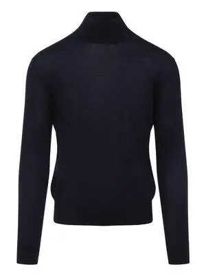Saint Laurent Wool-cashmere-silk Turtleneck Sweater - Blue