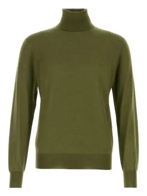 Saint Laurent Wool, Cashmere And Silk-blend Turtleneck Sweater - Green