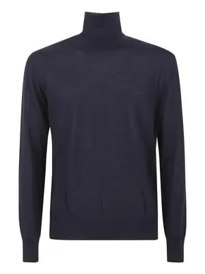 Saint Laurent Long-sleeved Turtleneck Sweater - Bleu Nuit