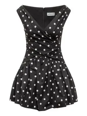SELF-PORTRAIT SELF-PORTRAIT Polka Dot Mini Dress Black