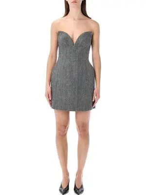 SELF-PORTRAIT SELF-PORTRAIT Elegant Herringbone Wool Mini Dress