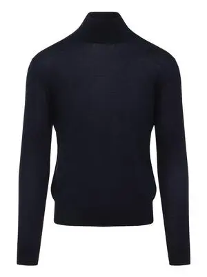 Saint Laurent Wool, Cashmere, And Silk Turtleneck - Blue