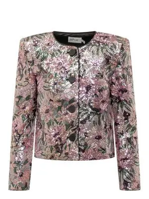 SELF-PORTRAIT Sequined Floral Embroidered Jacket - Multi