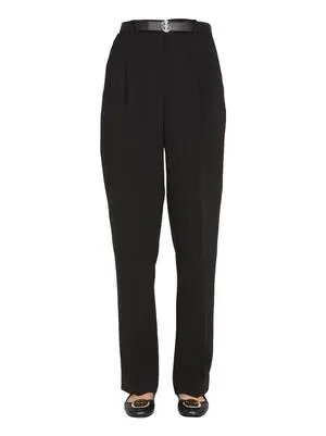 Tory Burch Tailored Regular Fit Crepe Trousers - Black