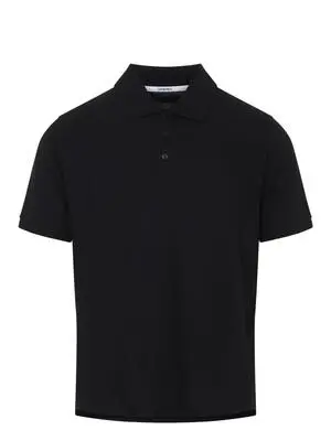 Saint Laurent Cassandre Polo Shirt In Piqu - Black