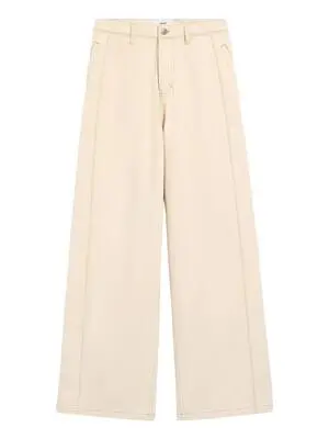 AMI Paris Wide-leg Tailored Trousers - Ecru
