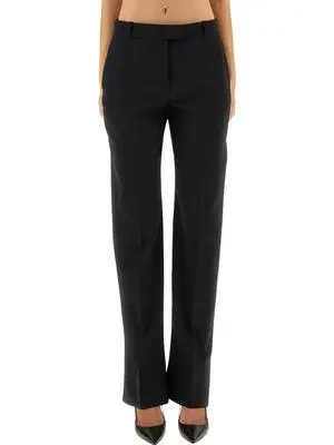 Alexander McQueen Wool Gabardine Tailored Trousers - Black
