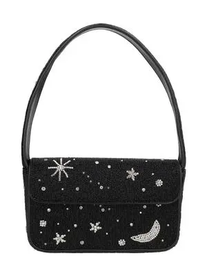 Staud Beaded Handbag With Celestial Embellishments - Black