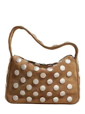 Khaite Mini Handbag With Silver Studs - Mud