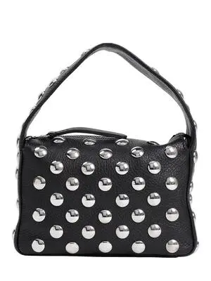 Khaite Elena Small Studded Textured-leather Shoulder Bag - Black