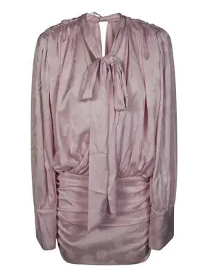 ROTATE BY BIRGER CHRISTENSEN Pink Jacquard Mini Suit With Scarf - Rosa