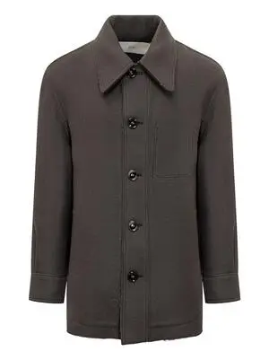 AMI Paris Wool Overshirt - Anthracite