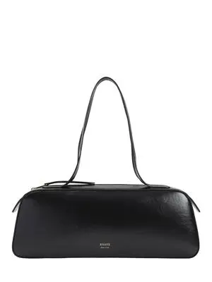 Khaite Simona Glossy Leather Shoulder Bag - Black