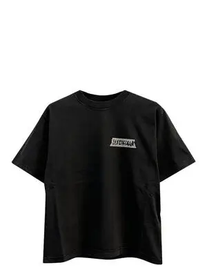 Balenciaga Logo Detail Crewneck Short Sleeve T-shirt - Black