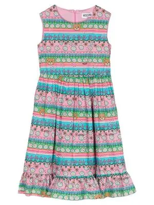 Moschino Sleeveless Printed Cotton Dress - Multicolour