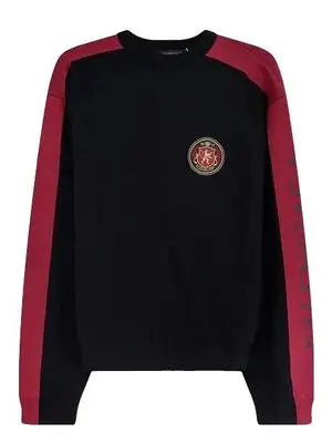 Balenciaga Striped Crew Neck Sweater - Blackmult