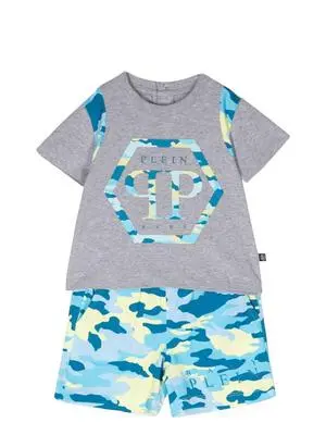 Philipp Plein Camouflage T-shirt And Shorts Set - Multicolour