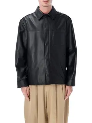 Loewe Lambskin Relaxed Fit Shirt Jacket - Black