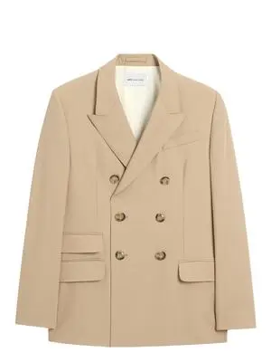 AMI Paris Double-breasted Wool Blazer - Beige