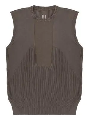 Rick Owens Ribbed Fine Knit Vest - Brown