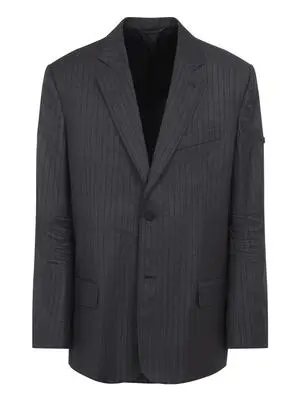 Balenciaga Single-breasted Pinstripe Blazer - Grey