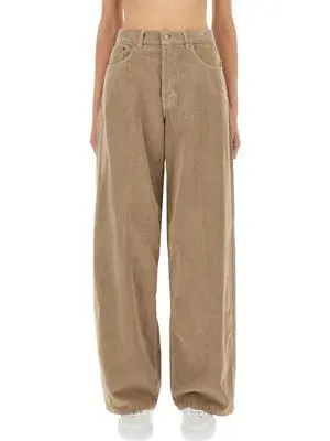 HAIKURE Bethany Corduroy Wide Leg Jeans - Beige