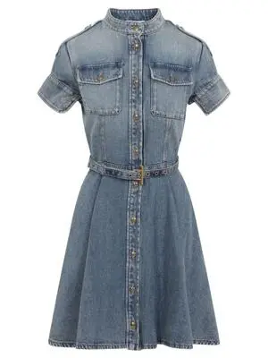 Alexander McQueen ALEXANDER MCQUEEN Denim Mini Dress Blue