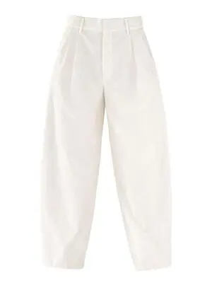 ALYSI High-waisted Wide-leg Pants - White