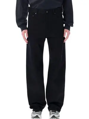 Balenciaga Curved Knee Denim Pants - Black