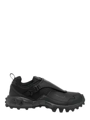 Nike Premium Leather Touch-strap Sneakers With Studded Sole - Black