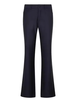Etro Wool Bootcut Pinstripe Trousers - Blue