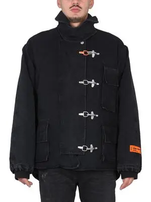 Heron Preston Toggle-fastening Denim Jacket - Black