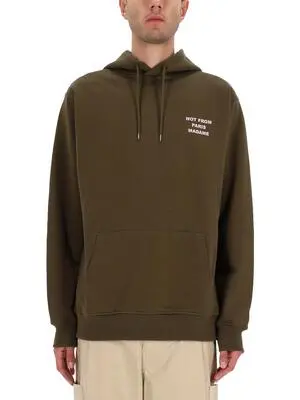 Drole De Monsieur Graphic Cotton Hoodie - Brown