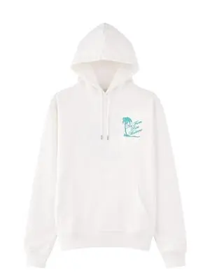 Drole De Monsieur Drawstring Graphic Hoodie - White