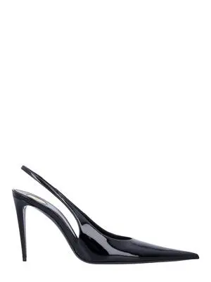 Saint Laurent Pointed Toe Stiletto Slingback Pumps - Black