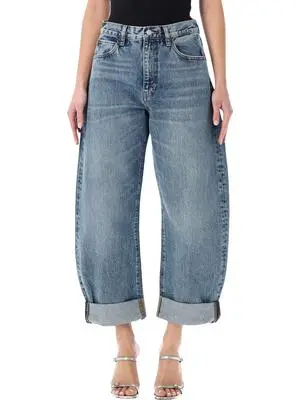 FRAME FRAME Bubble High-Rise Barrel-Leg Jeans Tundra