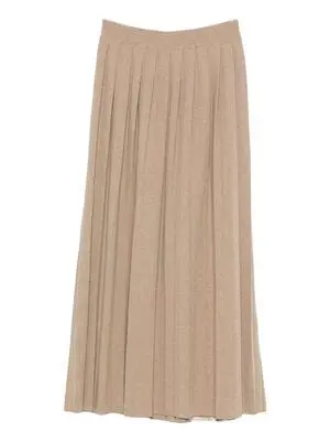 LISA YANG LISA YANG High-Waisted Pleated Skirt Beige