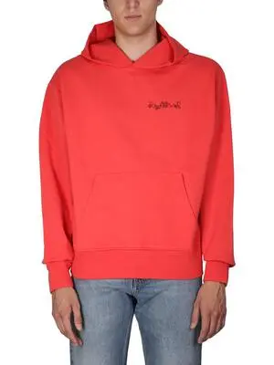 SUNFLOWER Embroidered Logo Hooded Sweatshirt - Red